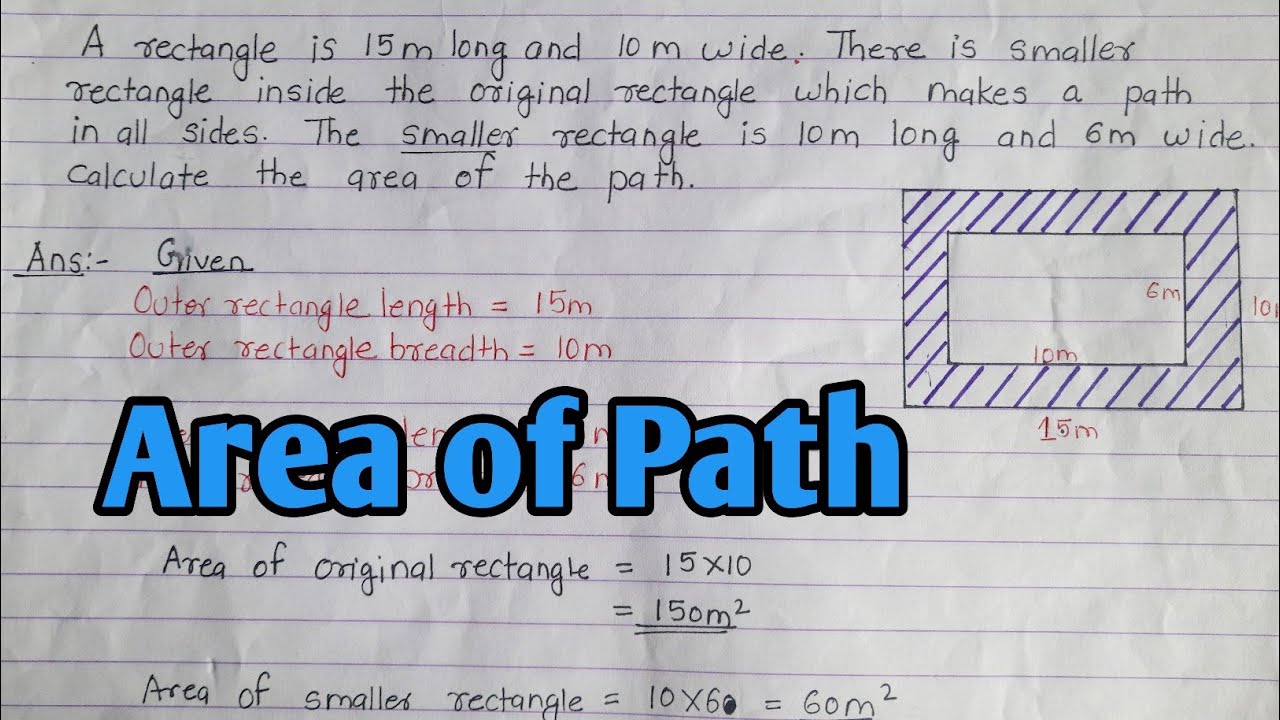 Area of Path All Concept Part-2। Area of Carpet and Cost class 6 । Area ...
