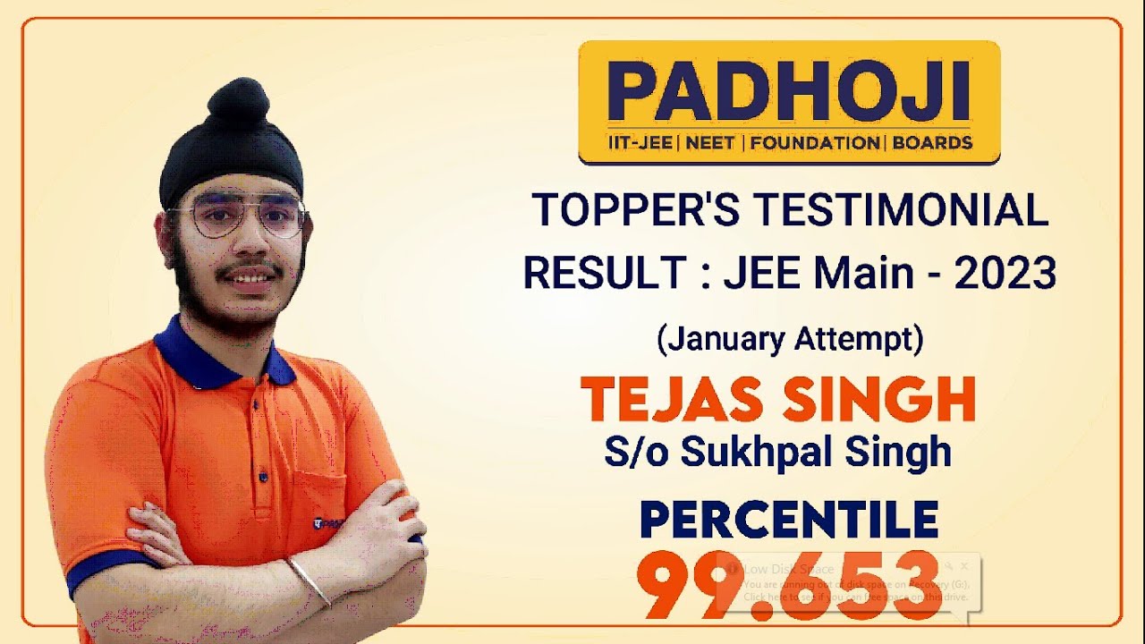 Topper's Testimonial | JEE Main 2023 (January Attempt) | PADHOJI Result ...