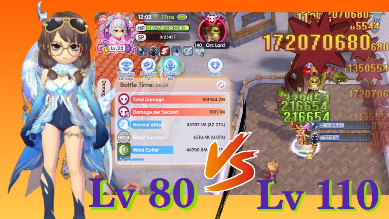 Ragnarok X: Next Generation [ROX] Comparing LV80 and LV110 2H Rune ...