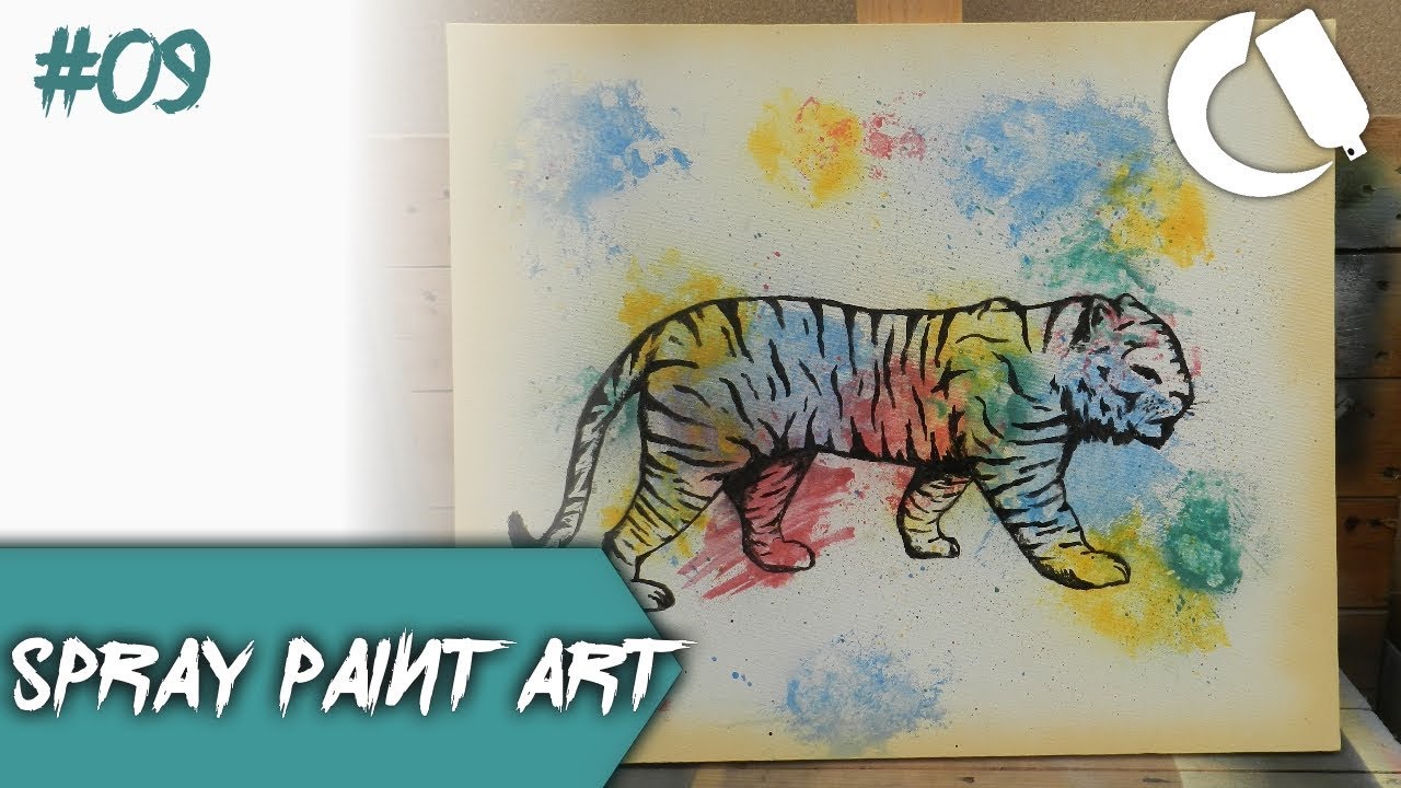 Spray Paint Art - "Tiger" - YouTube