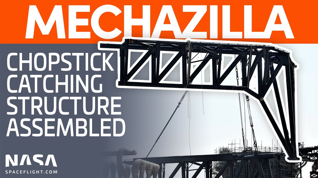 Mechazilla Chopstick Catching Structure Assembled | SpaceX Boca Chica ...
