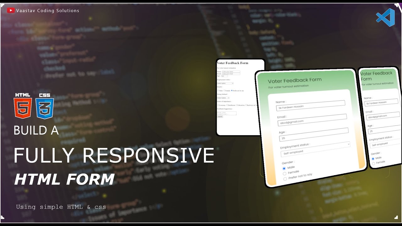 Build A Fully Responsive Html Form In 10 Minutes Using Htmlandcsscoding 9380