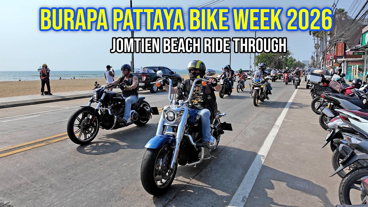 Jomtien Beach Ride Through - Burapa Pattaya Bike Week 2026 - YouTube