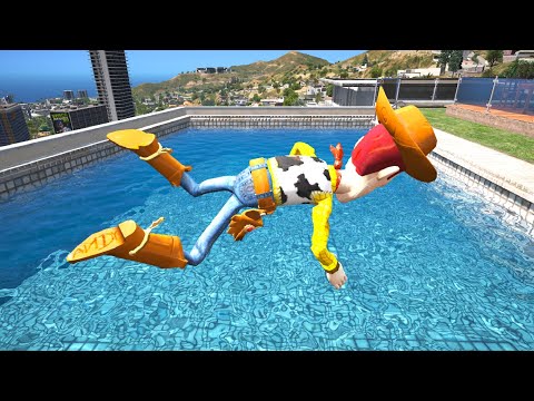 GTA 5 Water Ragdolls WOODY | Jumps/Fails vol.75 (Euphoria physics Funny ...
