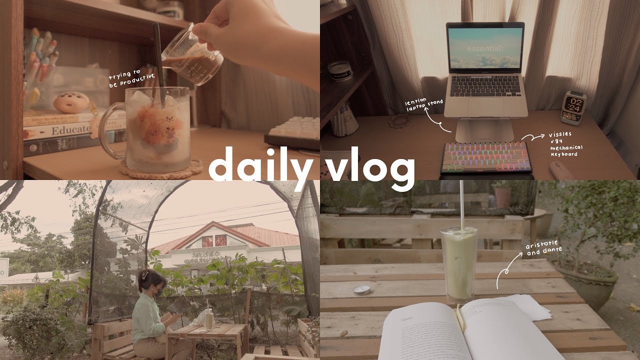 daily vlog 🌳 my realistic morning routine, reading outdoors, new ...