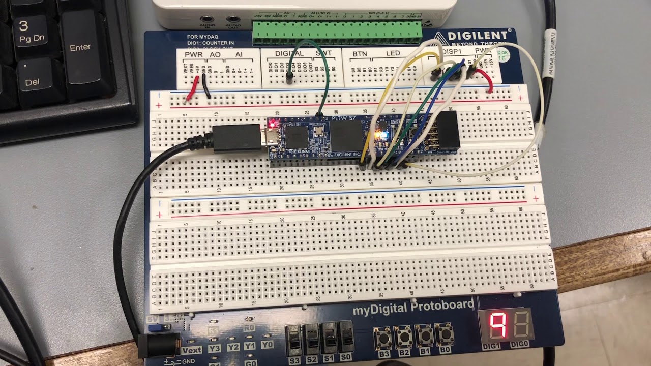 Birthday project - breadboard with clock - YouTube
