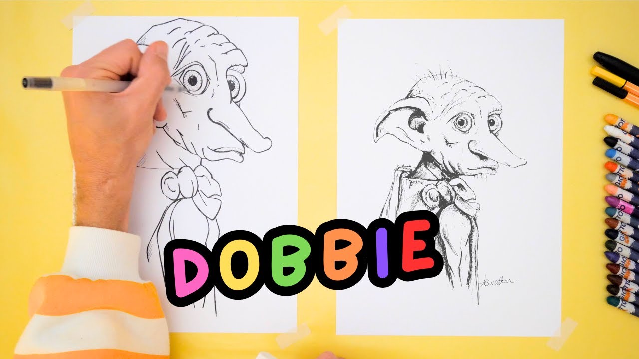 How to draw Dobbie | Harry Potter - YouTube