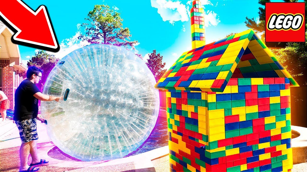 TALLEST LEGO HOUSE vs GIANT HAMSTER BALL! (With Unspeakable) - YouTube
