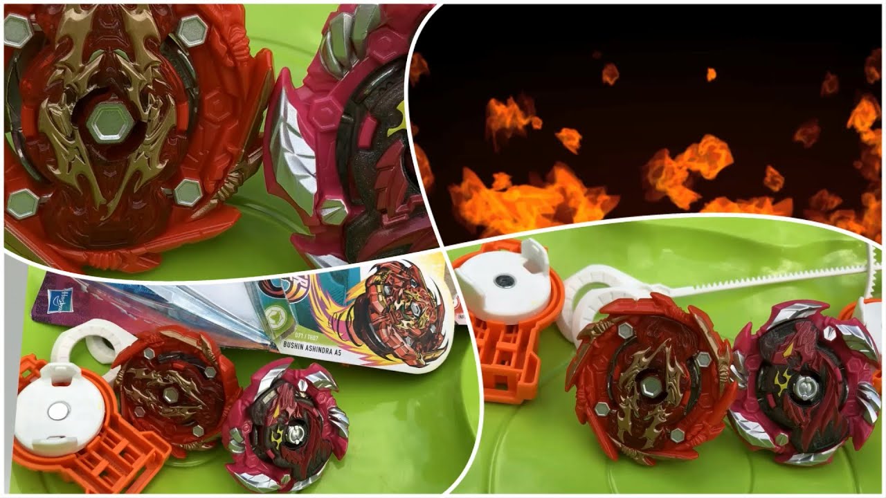 BeyBlade Burst Battle-BUSHIN ASHINDRA VS. INFERNO SALAMANDER - YouTube