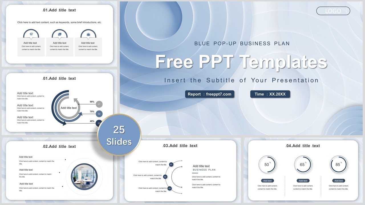 Blue Creative Micro Stereoscopic Background PowerPoint Templates | Free ...