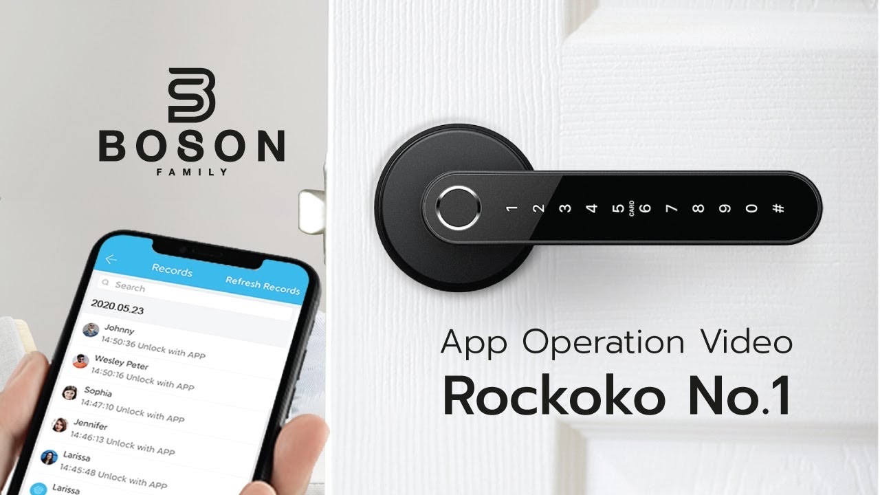 Boson Family Rockoko No.1 Smart Lock ดิจิตอลล็อก App Operation Video ...
