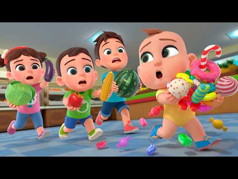 Johny Johny Yes Papa 🍎 Healthy Grocery Shopping Song! 🛒 | Lalafun Nursery Rhymes & Kids Songs