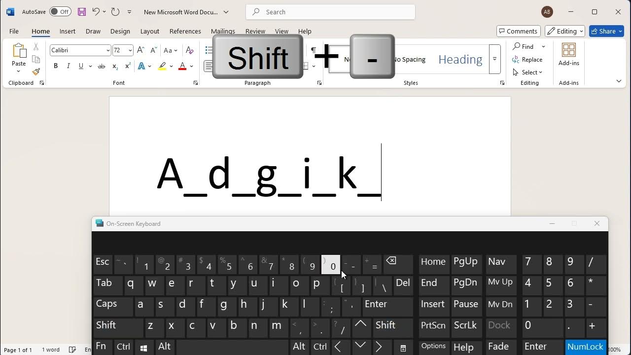 How to type underscore on keyboard - YouTube