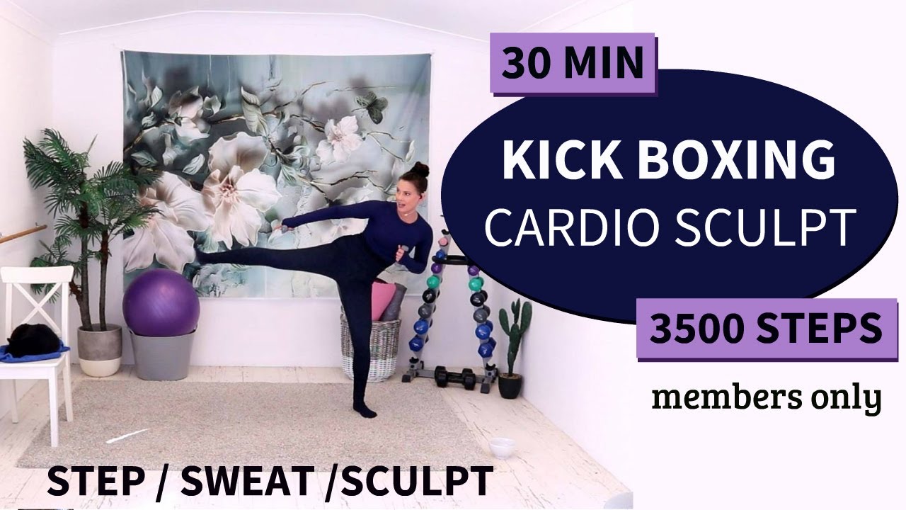 TRAILER FOR 30 MIN KICK BOXING CARDIO SCULPT WORKOUT // 3500 STEPS ...