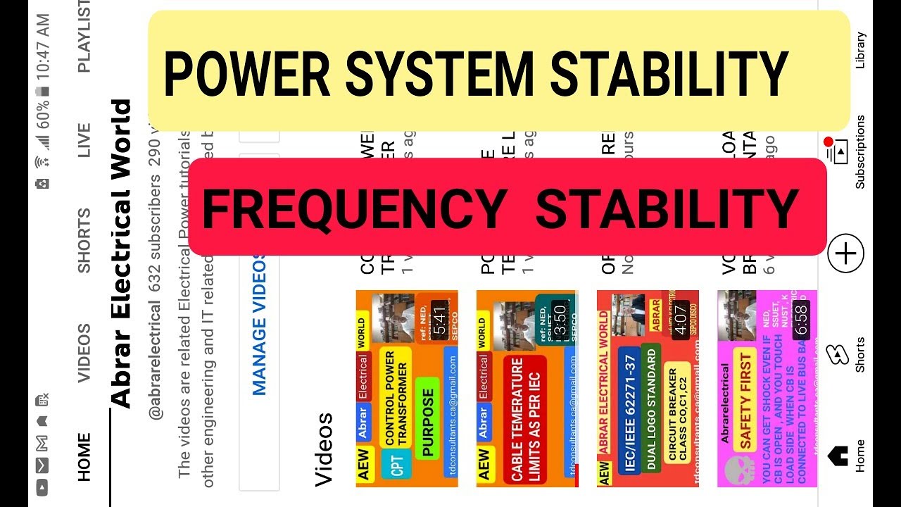 FREQUENCY STABILITY LIMIT OF POWER SYSTEM - YouTube