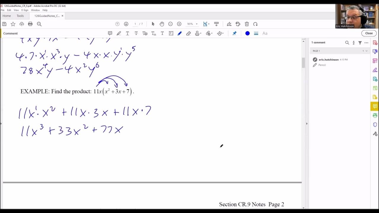 Multiplying Polynomials Using the Distributive Property - YouTube