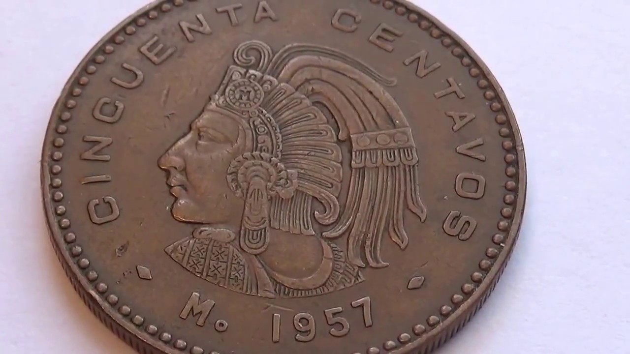 Big 1957 Cincuenta Centavos Coin - YouTube