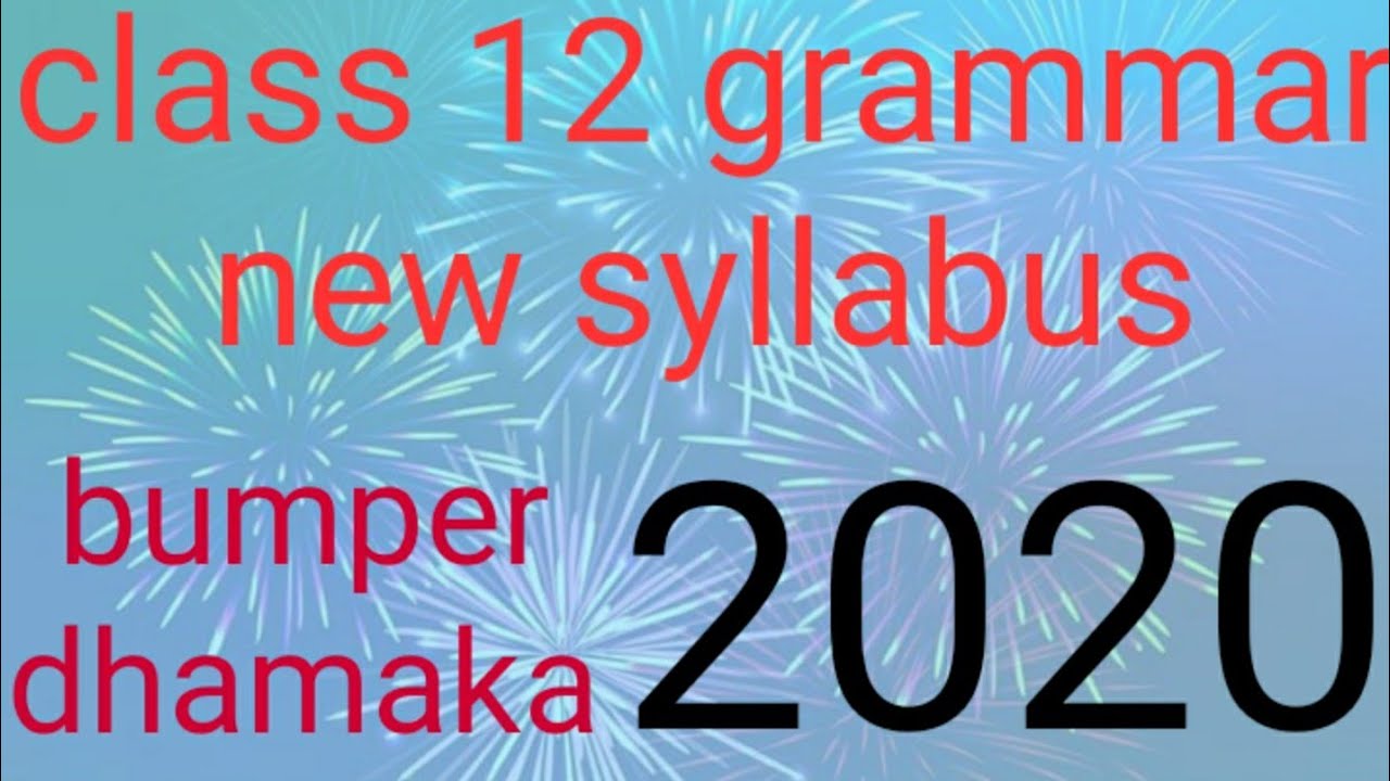 Class 12 grammar new syllabus 2020 - YouTube