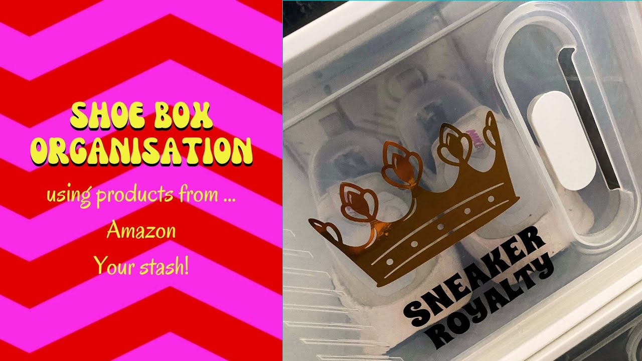 👟 DIY Custom Shoe Box Makeover with Cricut | Organize with Scrap Vinyl ...