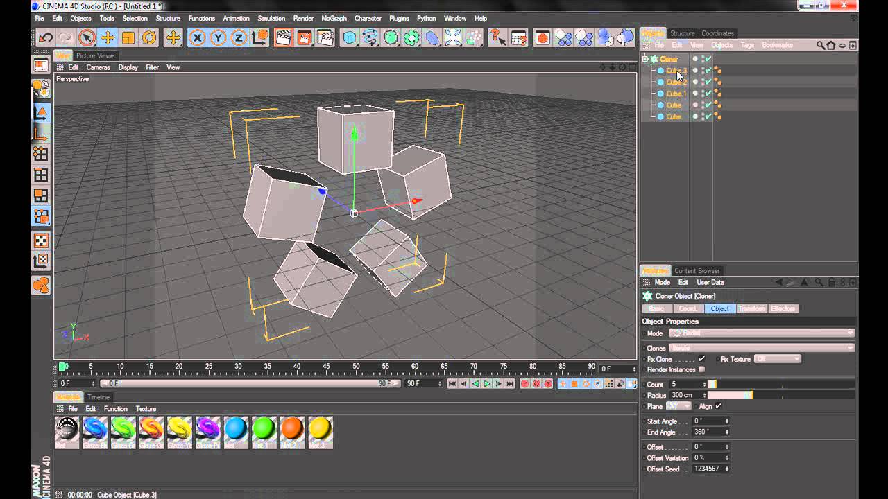 How to Have Multiple Materials on a Cloned Object in Cinema 4D - YouTube