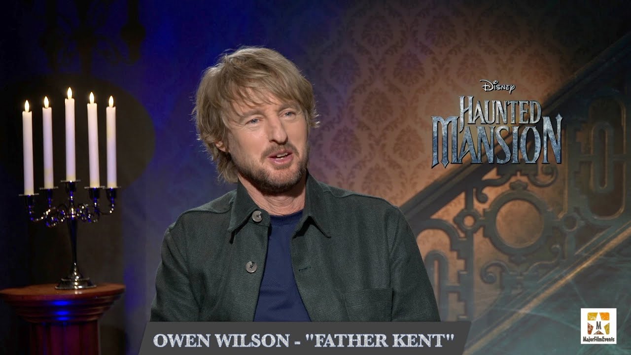 "Haunted Mansion" Interview with Owen Wilson "Father Kent" - YouTube