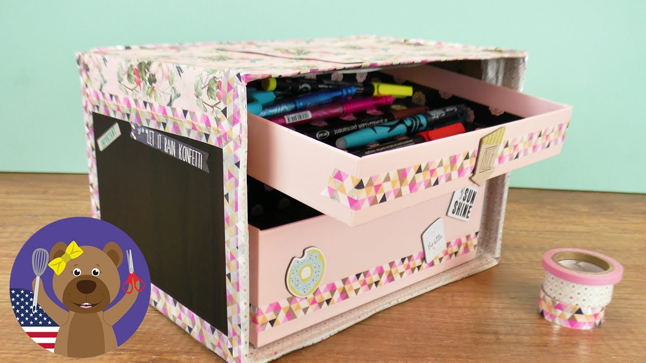 DIY Drawer Box | Desk Organization Project | Cardboard Drawers and ...