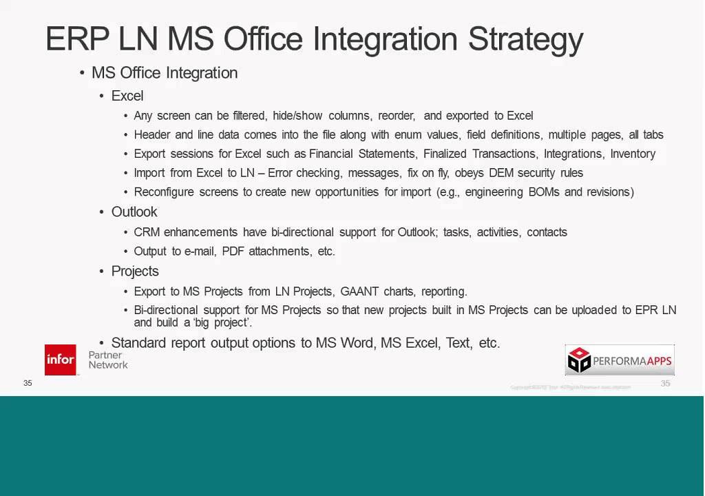 Infor LN Microsoft Office Integration - YouTube