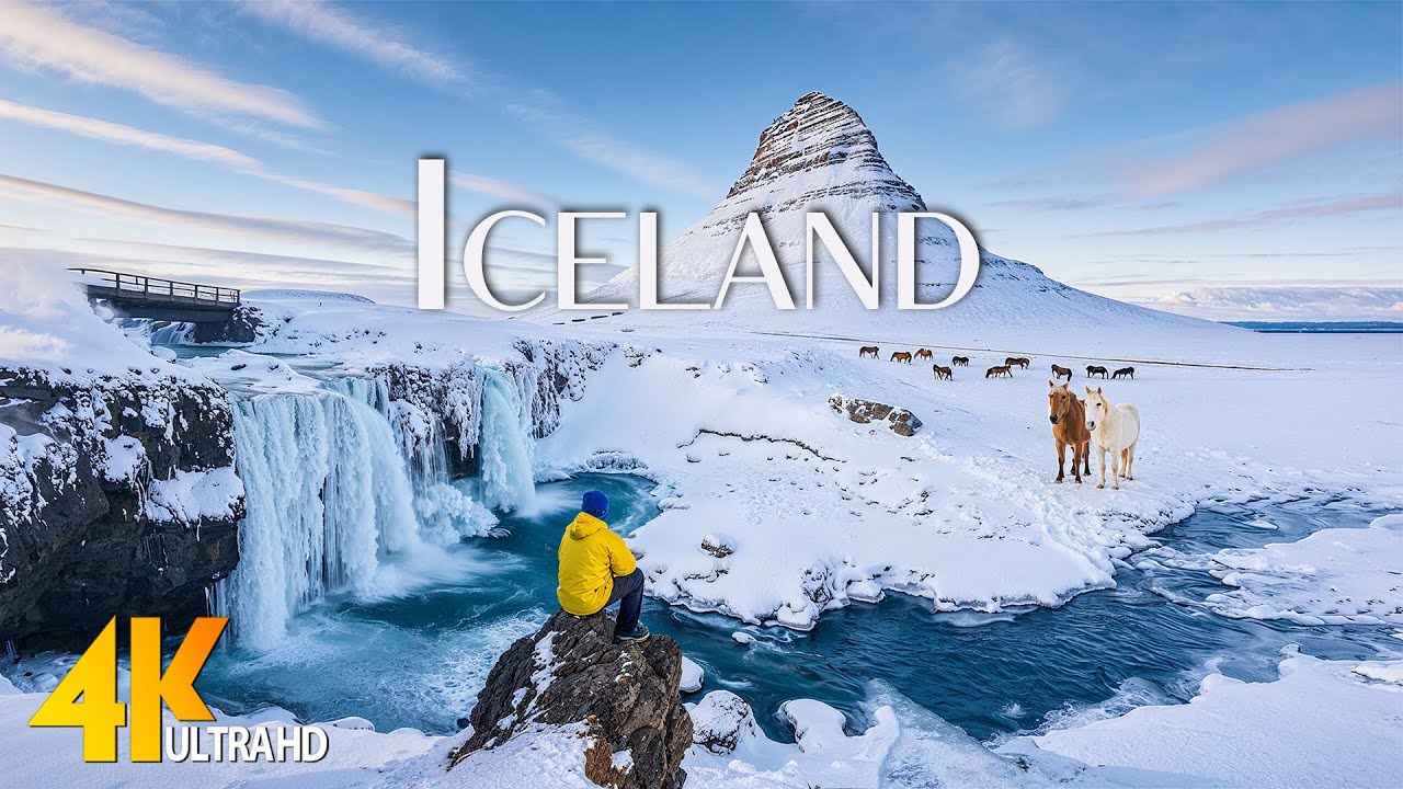 Iceland 4K | Winter Wonderland of Ice & Fire – Epic Waterfalls ...