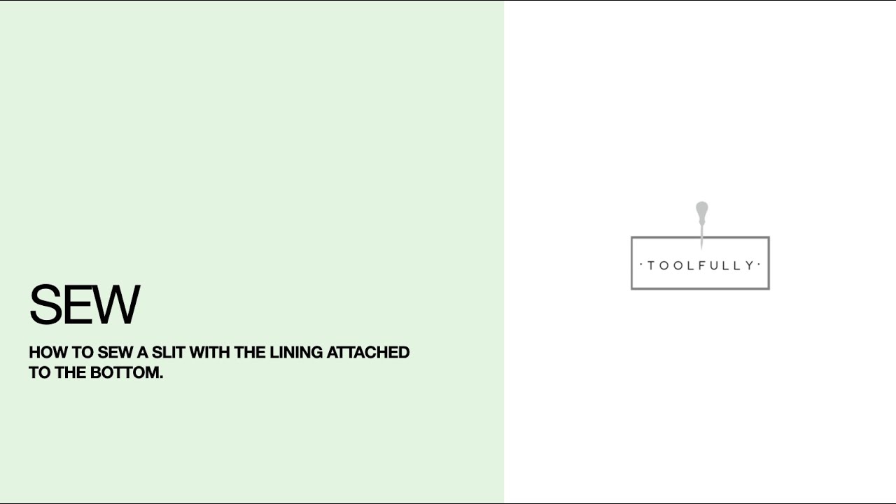 How to sew a slit with the lining attached to the bottom. - YouTube