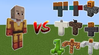 Saitama Vs All Minecraft Bosses Golems Warden Herobrine Minecraft Mob ...