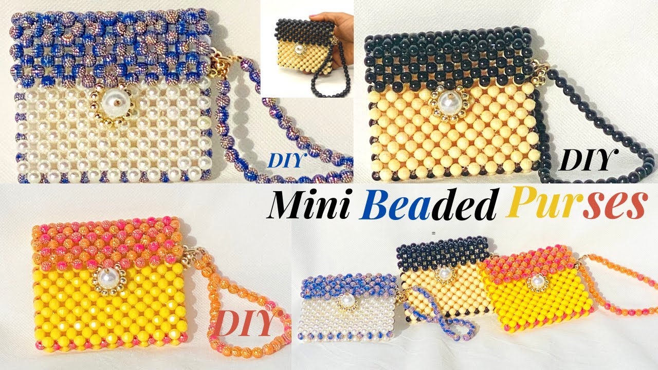 HOW TO MAKE MINI PURSES// HOW TO MAKE A BEADED CARD HOLDER/ /COIN PURSE ...