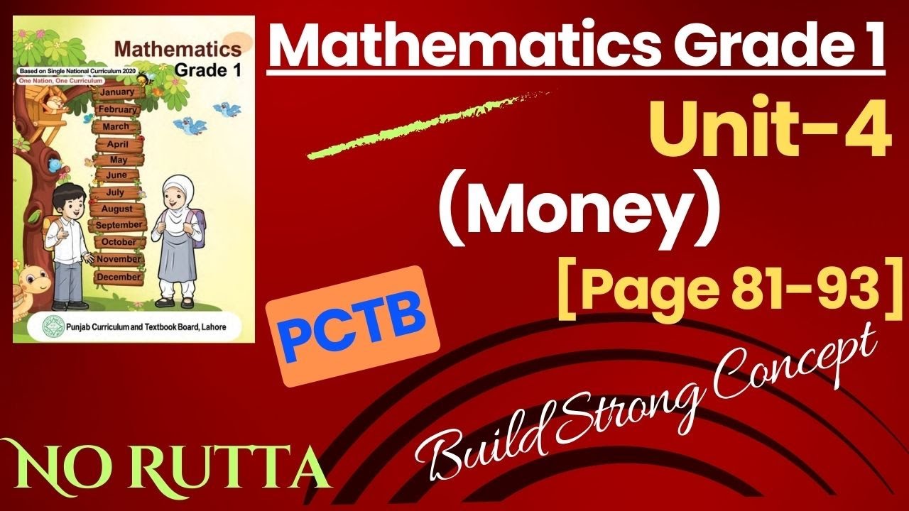 Money | Math Grade1 | Class 1 | Single National Curriculum PCTB | Unit4 | Money | 81-93 - YouTube