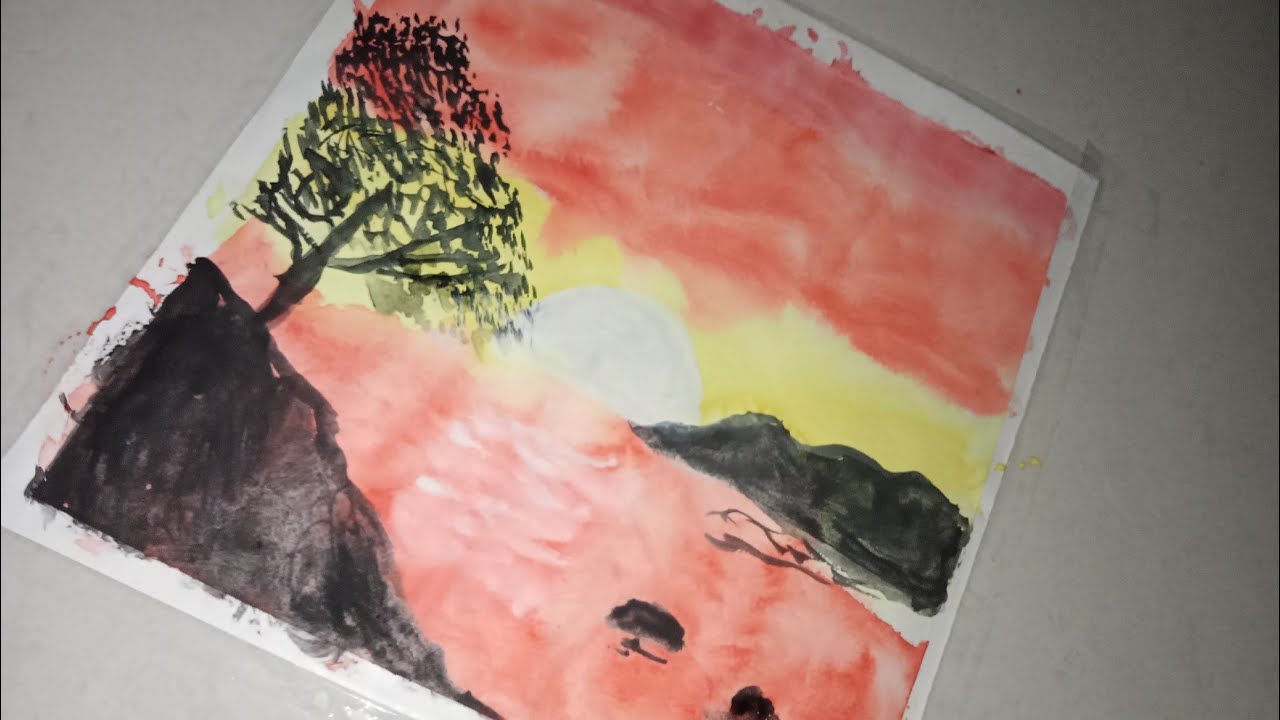 Poster colour drawing easy ll - YouTube