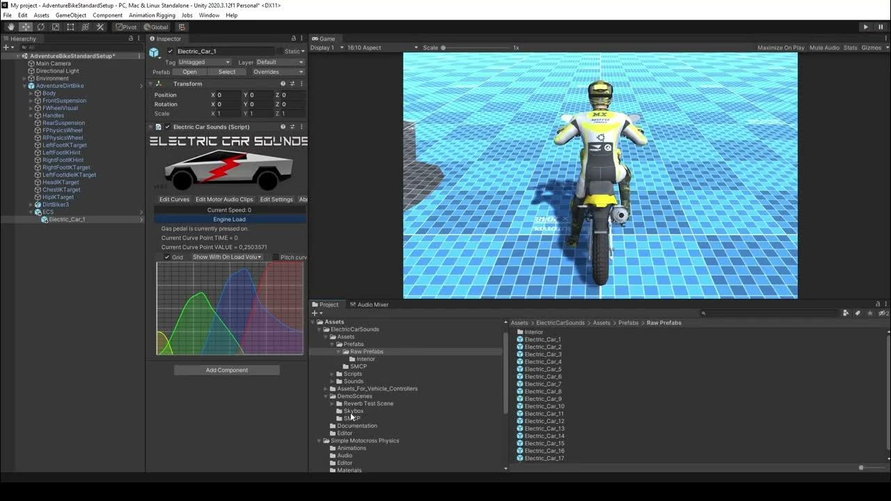 [Unity Tutorial] Using Electric Car Sounds with Simple Motocross Physics - YouTube