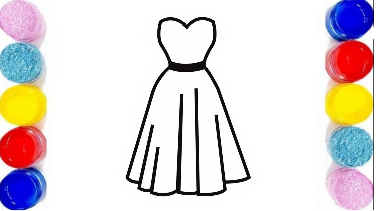 Dress Drawing | Easy and cute Dress Drawing for Kids | How to Draw a ...