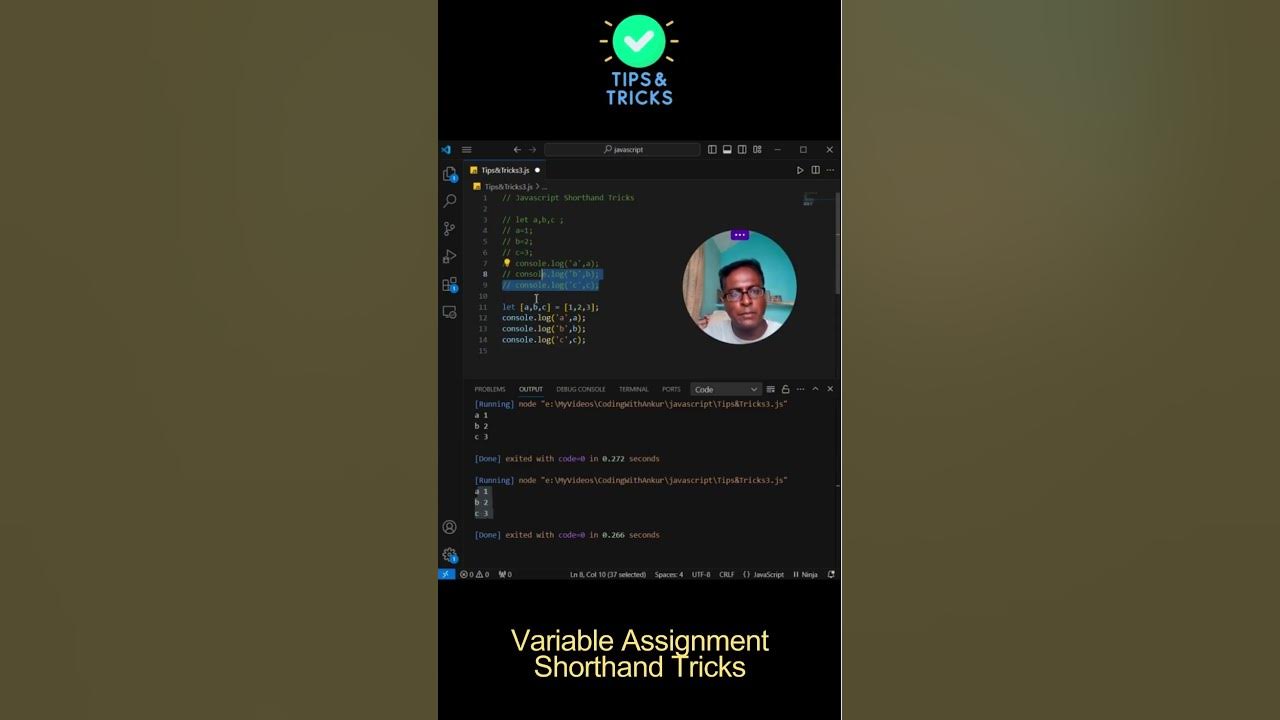 Javascript Tips And Tricks 3 Variable Assignment Shorthand Javascript Javascriptdev Coding 