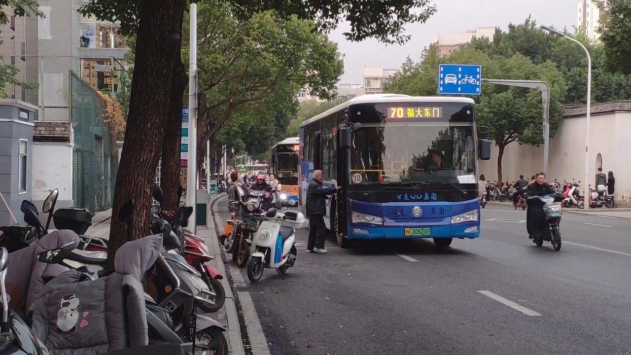 Fuzhou Bus Group No. 70 bus, No. 698F, driving on Tonghu Road(part 2 ...
