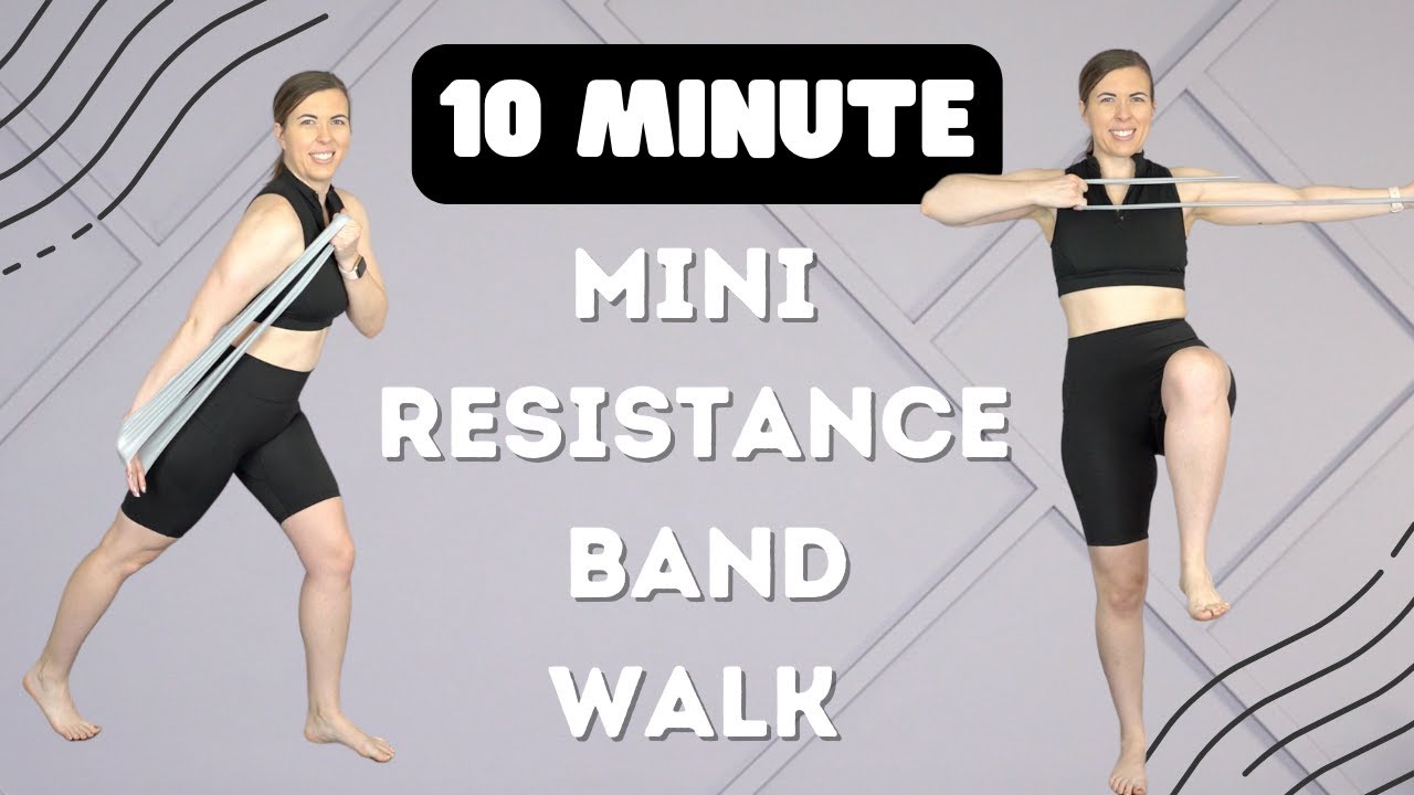 10 MIN Upper Body Mini Resistance Band Walking Workout - YouTube