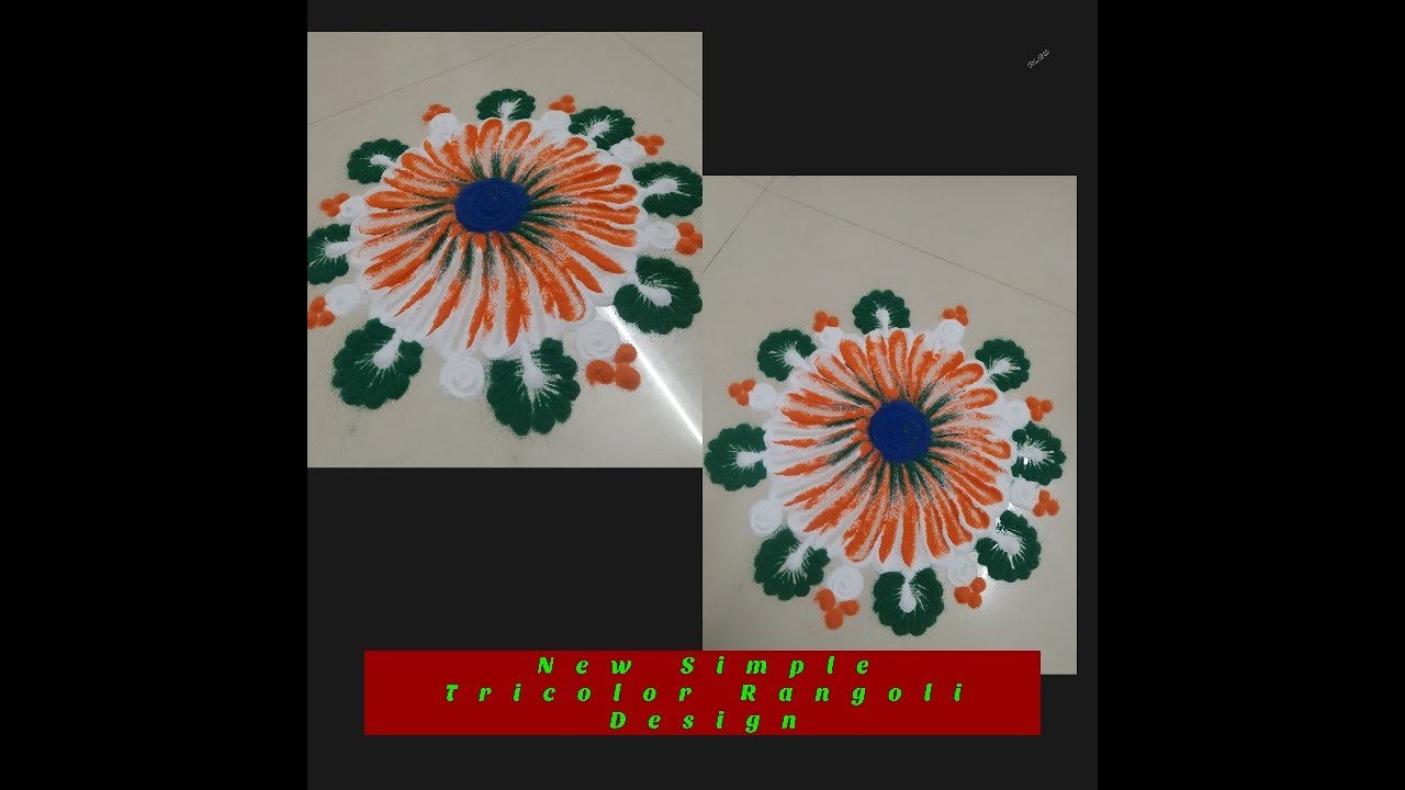New simple Tricolor rangoli design 2024 - YouTube