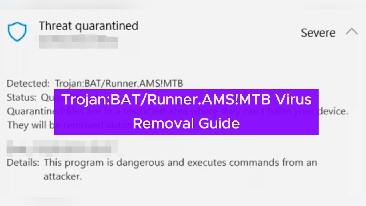 How to Remove Trojan:BAT/Runner.AMS!MTB? - YouTube