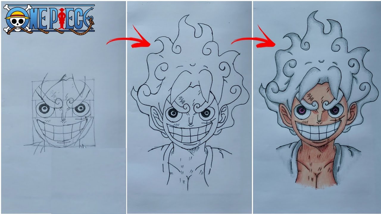 Draw your favorite One piece character: luffy step-by-step - YouTube