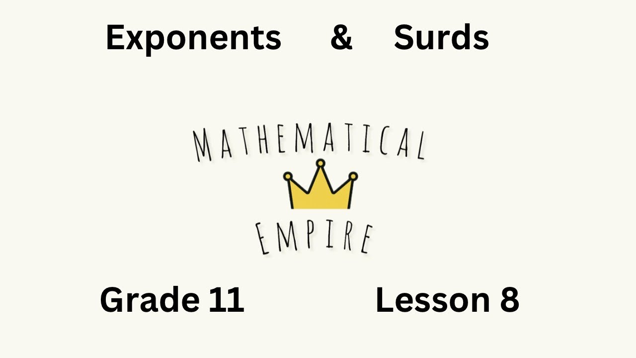 Grade_11 Exponents & Surds Lesson 8 - YouTube