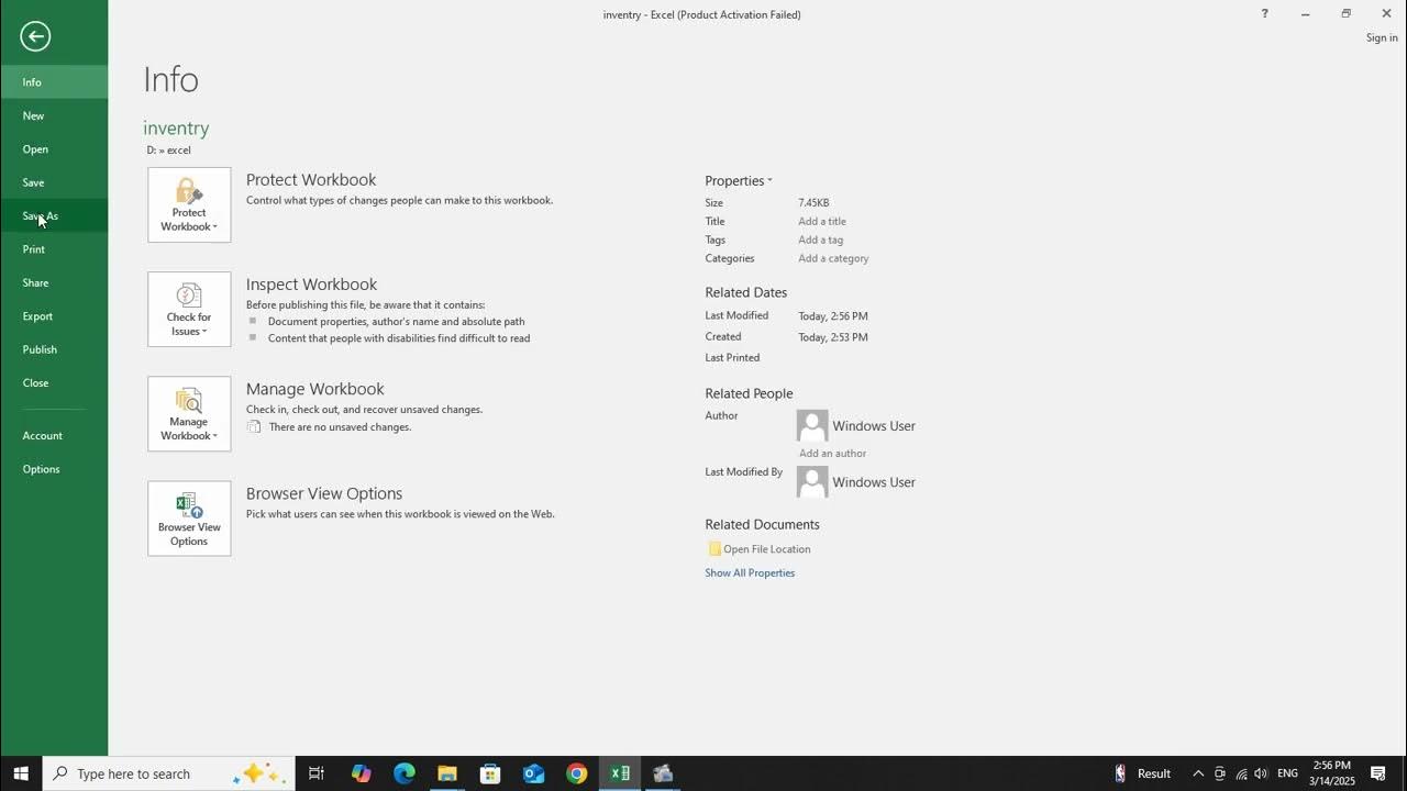 How to SAVE MS EXCEL File - YouTube