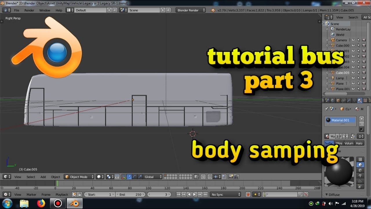 Tutorial bus blender 3D | Body samping - YouTube