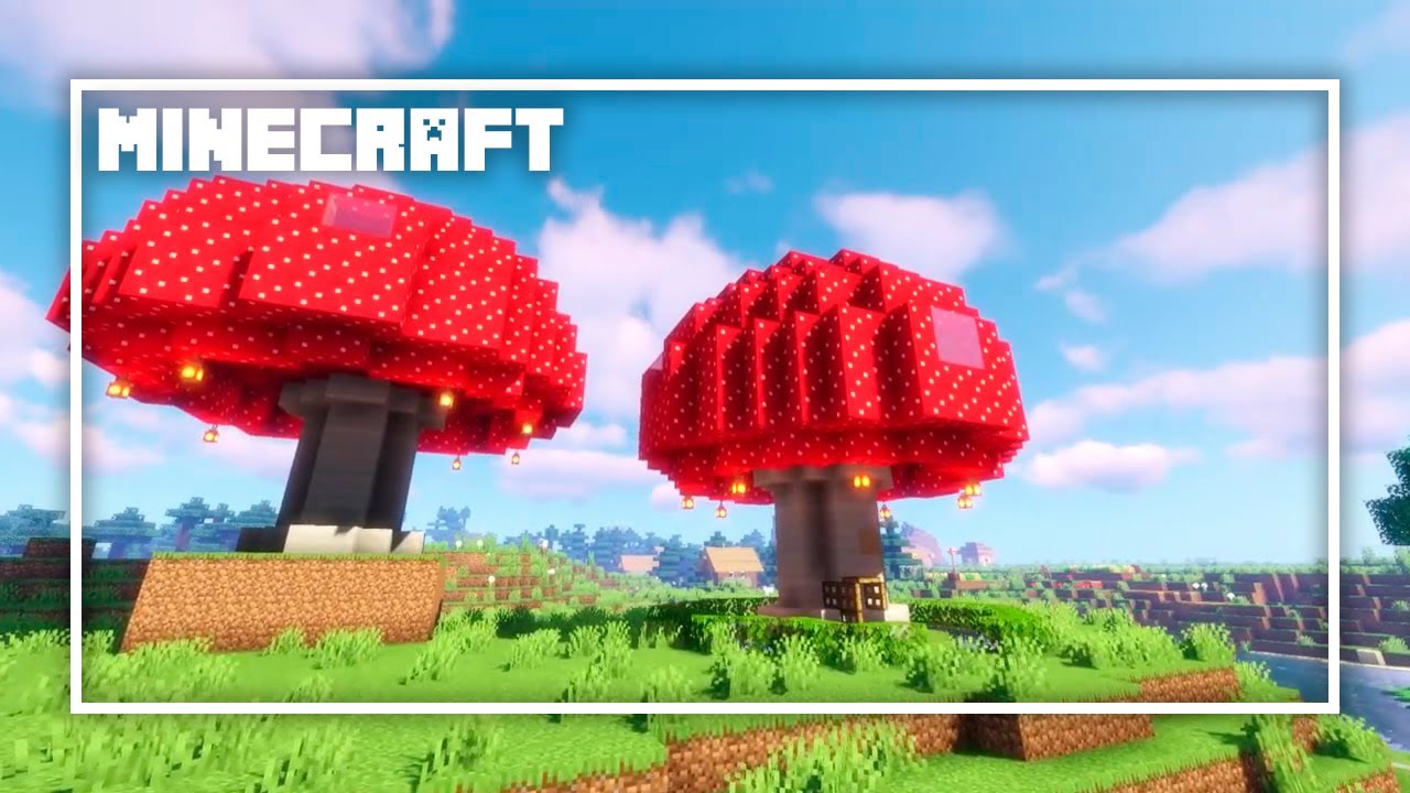 Cómo hacer una casa hongo en minecraft - YouTube