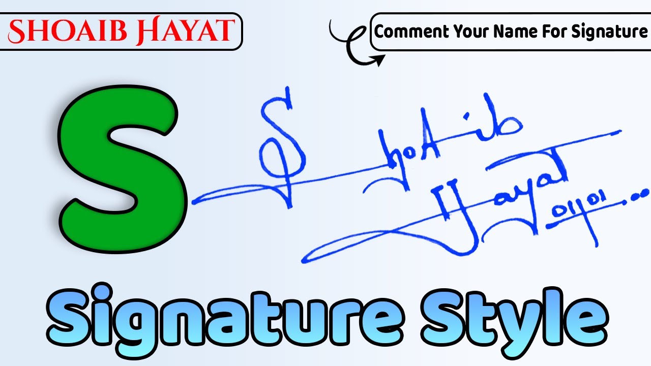 ️ Shoaib Hayat Name Signature Style Request Done - YouTube