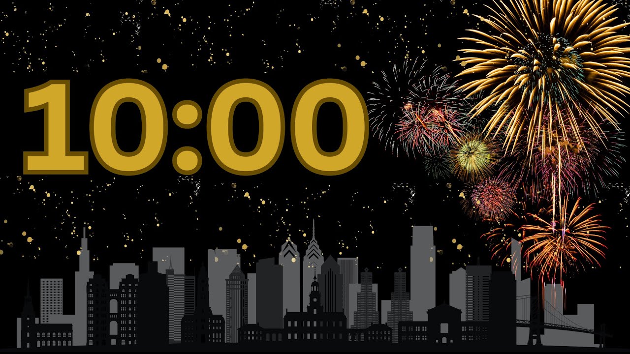 10 Minute New Year’s Eve Countdown Timer 🎆 | Auld Lang Syne Alarm (No ...