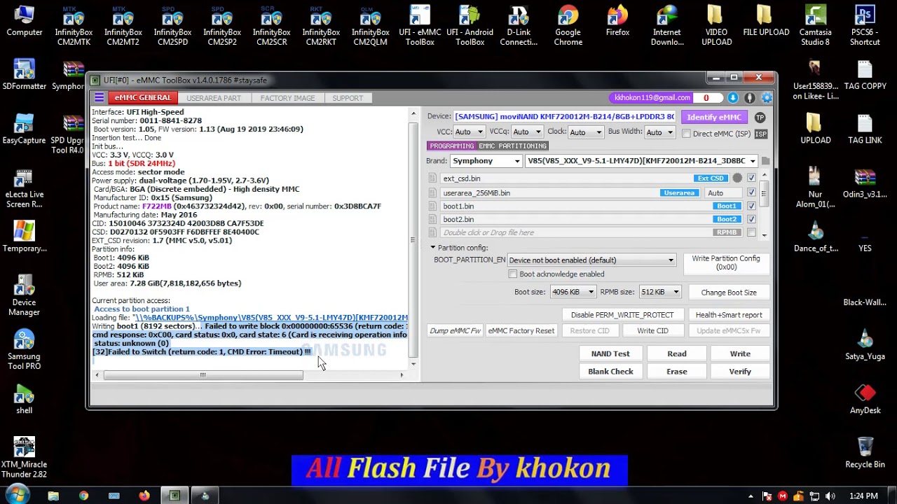SYMPHONY V85 HANG LOGO DEAD BOOT REPAIR EMMC UFI BOX - YouTube
