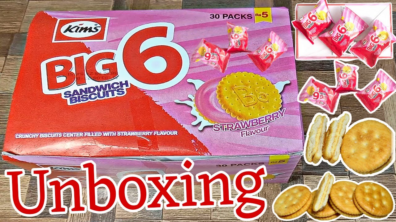 Big6 Sandwich Biscuit Unboxing |Crunchy Biscuits Center Filled with ...
