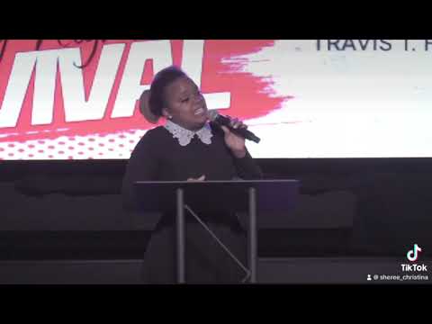 Minister Shereé Christina Thomas preaching at Friendship Baptist Church ...